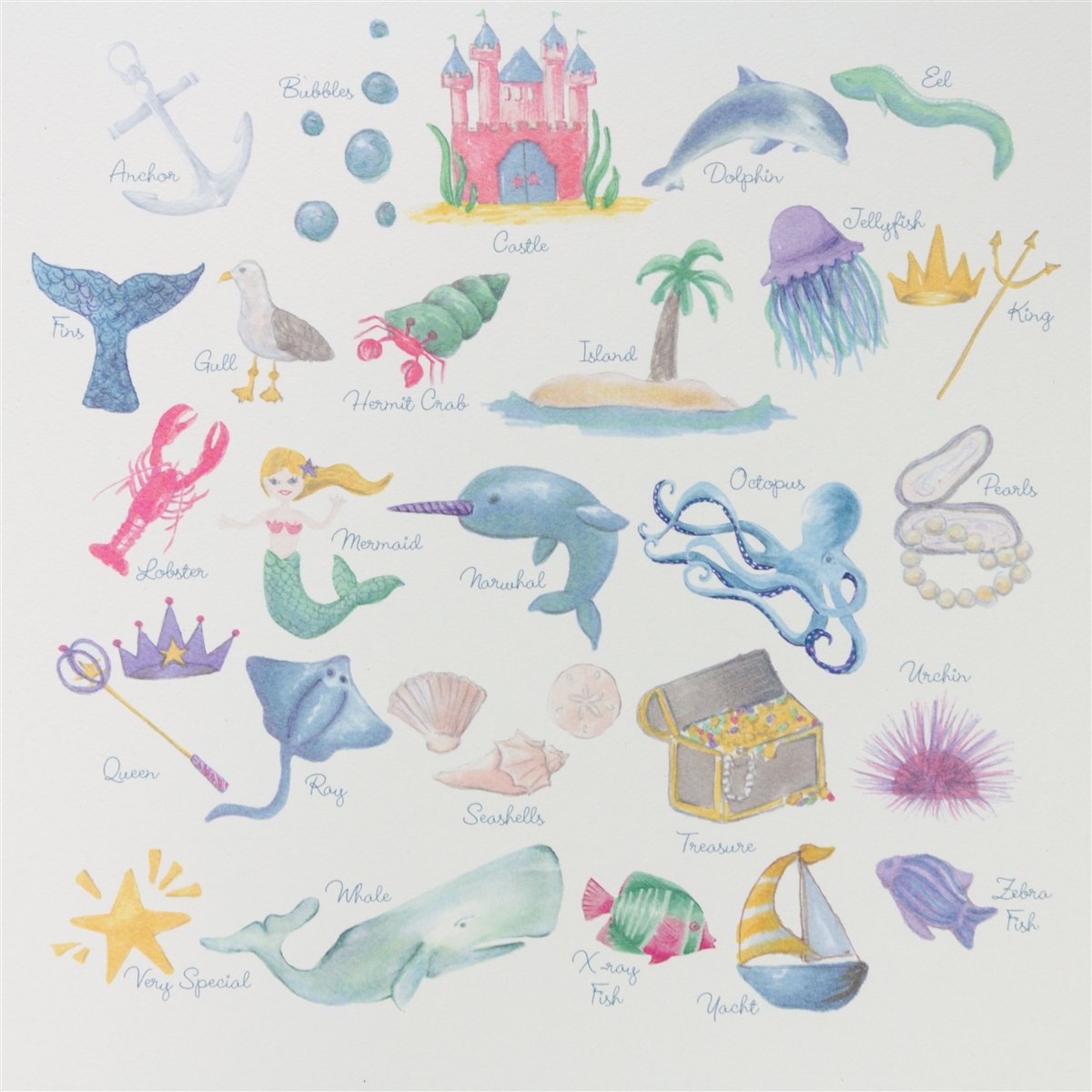 Mermaid Alphabet Wall Art – Dishique Kids