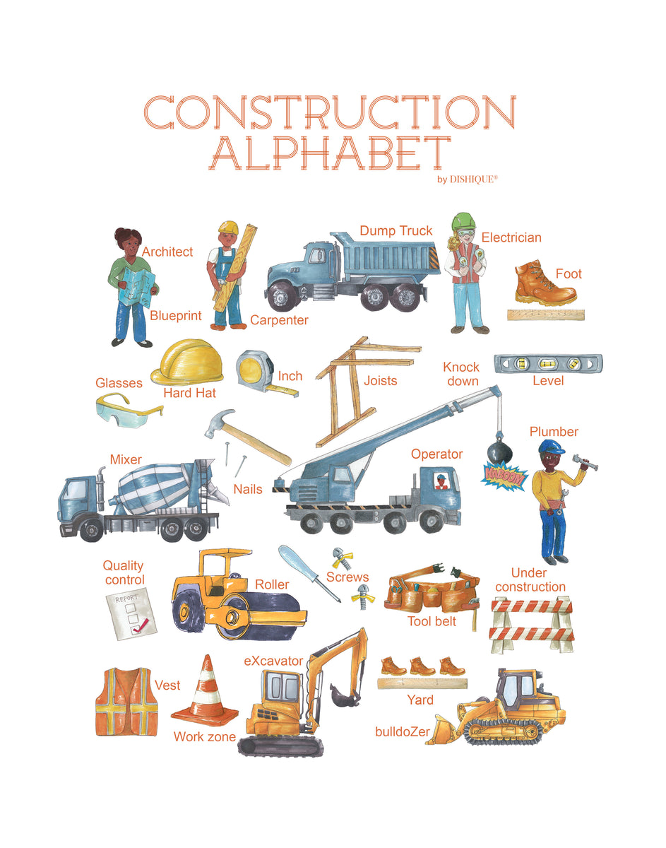 Construction Alphabet Wall Art – Dishique Kids
