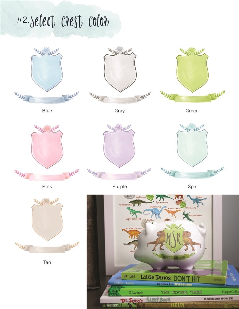 Custom Bunny Crest Monogram Piggy Bank – Dishique Kids