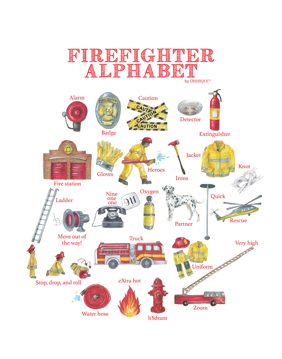 Firefighter Alphabet Wall Art – Dishique Kids